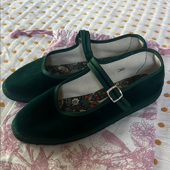 Cayumas | Shoes | Cayumas Boheme Verde Pino Velvet Mary Jane Shoes ...